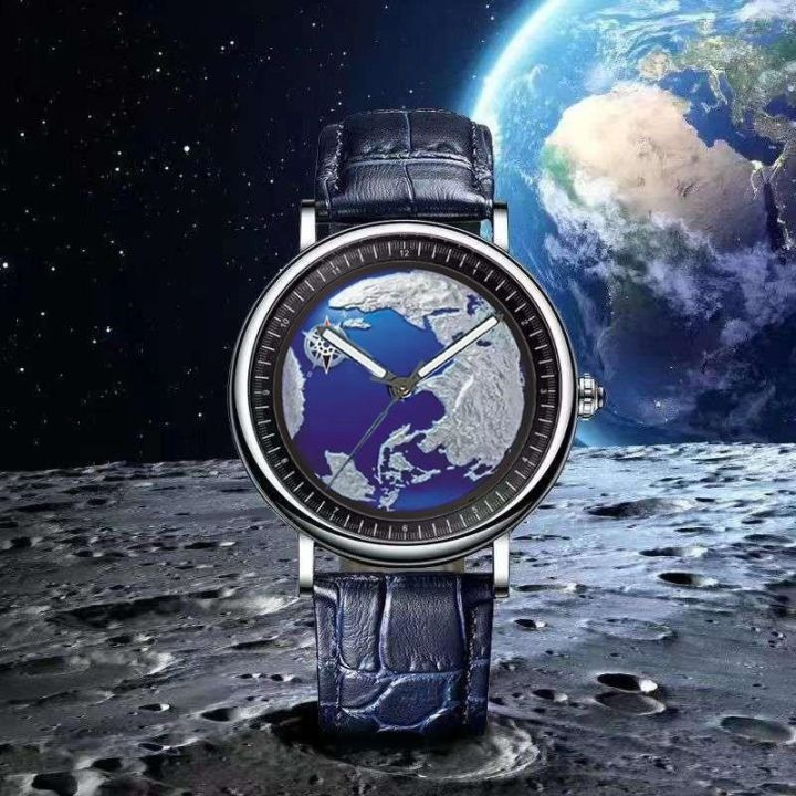 Blue Earth Watch Men's Student Planet Navigator Starry Space Wormhole ...