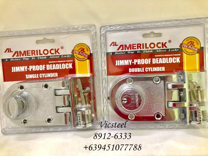 Amerilock Deadlock Dead Lock Chrome AL275 and AL280 Jimmy Proof Single ...