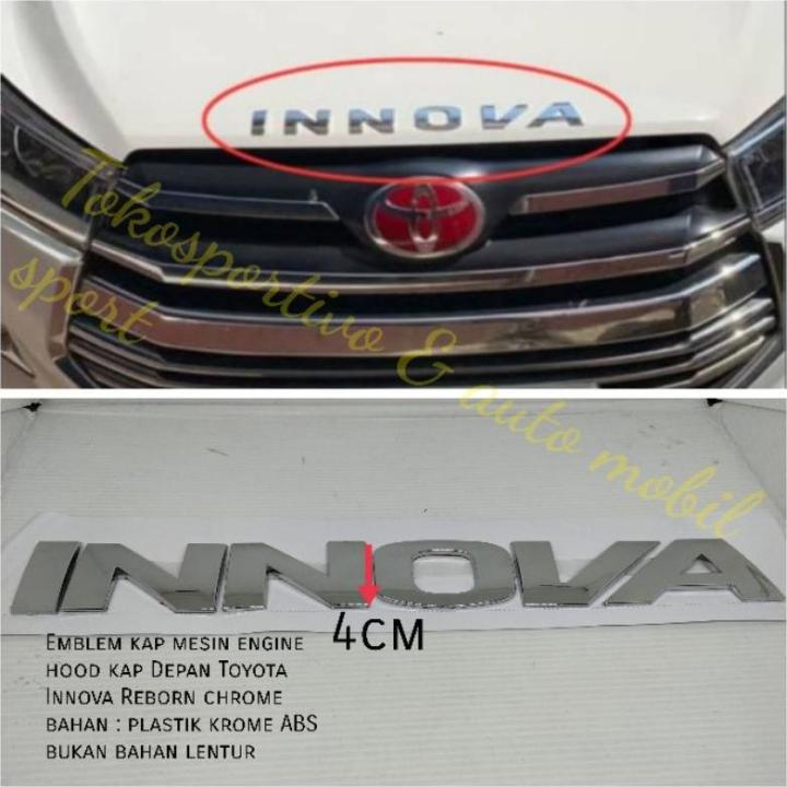Emblem Logo Lambang Tulisan Huruf Stiker Kap Mesin Toyota Innova Reborn ...