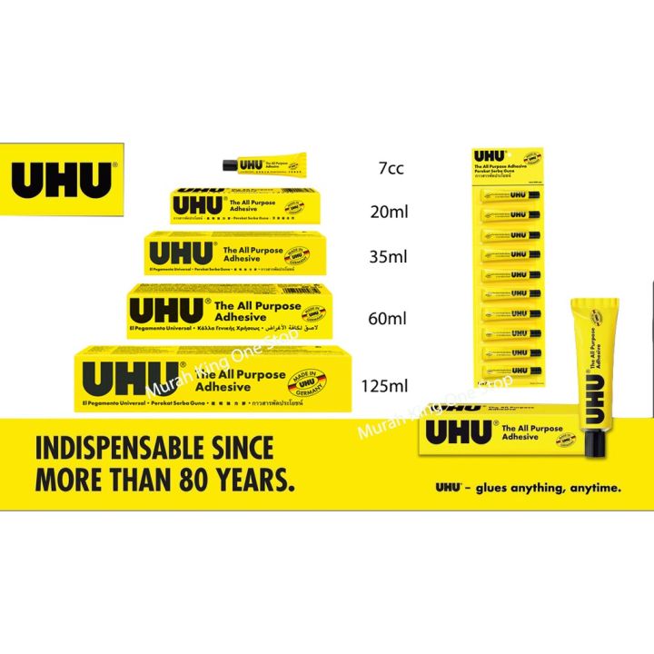 UHU All Purpose Adhesive Glue 7ml / 20ml / 60ml / 125ml / UHU Gam[ 100 ...