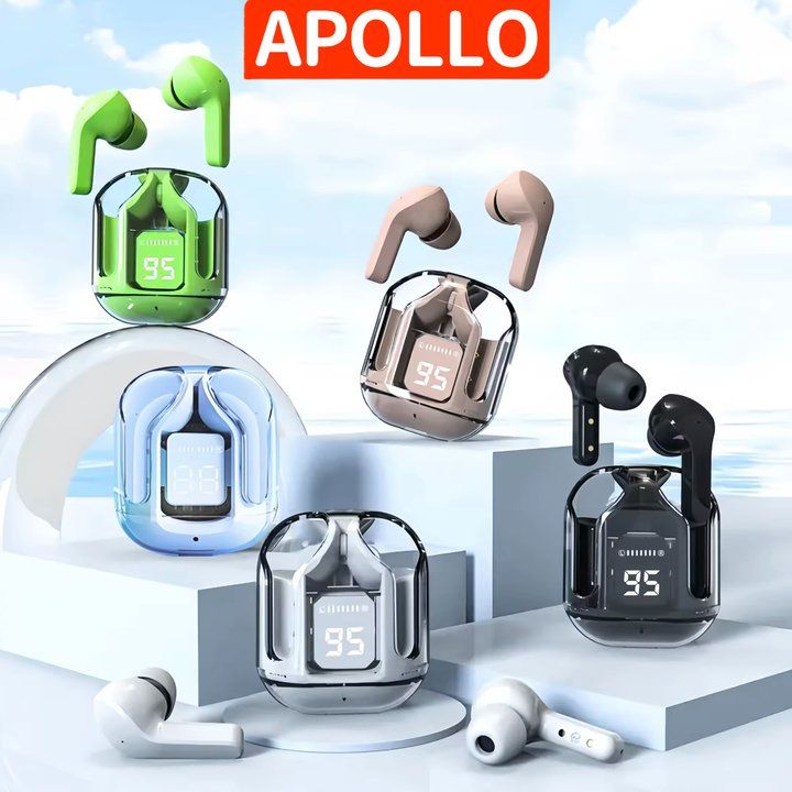 Apollo Bluetooth headset transparent, Bluetooth 5.3, call noise reduction, LED power display, 3 ...
