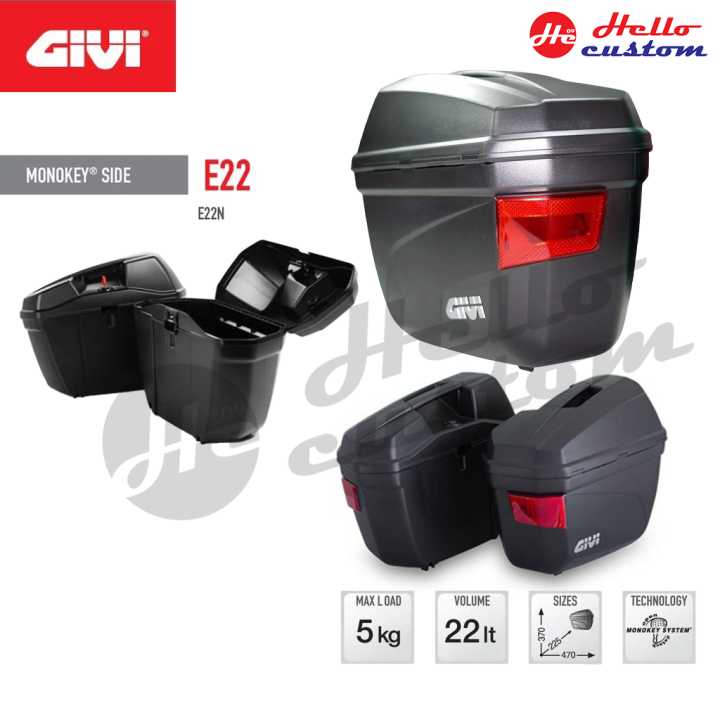 กล่อง ติดข้างมอเตอร์ไซค์ GIVI E22N ขนาดข้างล่ะ 22 ลิตร (2 ข้าง) | Lazada.co.th