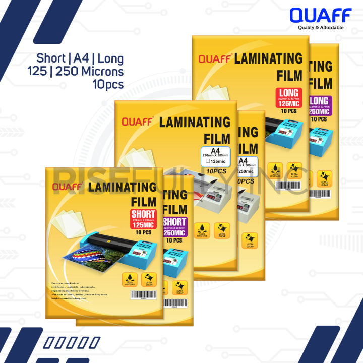 Risefully - (10sheets) QUAFF Laminating Film 125micron & 250micron Hot ...
