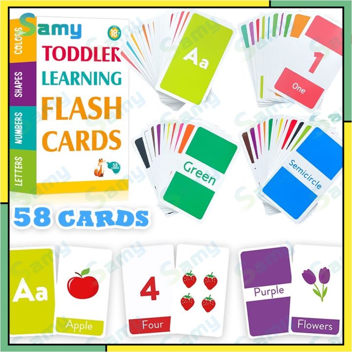 Samy Children Abc Letter & Numbers & Shapes & Colors Flash Cards ...