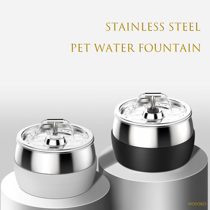All Stainless Steel Cat Water Fountain, Large 3.0L/102oz Pet Water ...