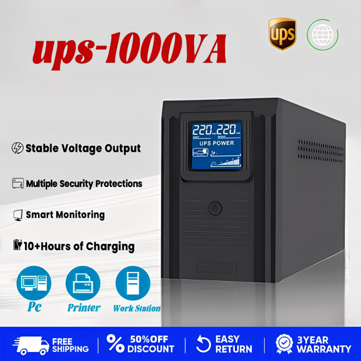 EXPOSE Secure UPS 1000VA Super Fast Charging LCD UPS Power Supply built ...
