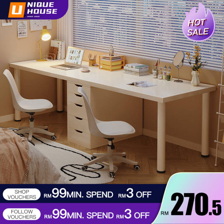 Meja Belajar Study Table L shape Table Writing Table Storage Table ...