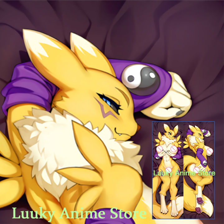 Dakimakura Anime Renamon Digimon Furry Double Sided Print Life-Size ...