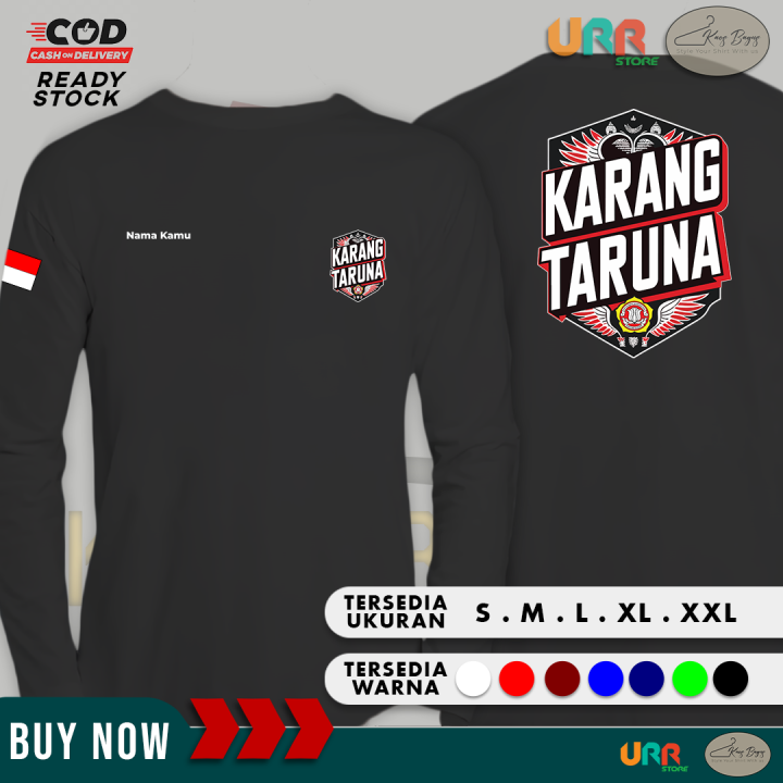 Kaos Baju Karang Taruna Motif Ukiran Indonesia LENGAN PANJANG | Bahan Cotton Combed 30s | Lazada ...