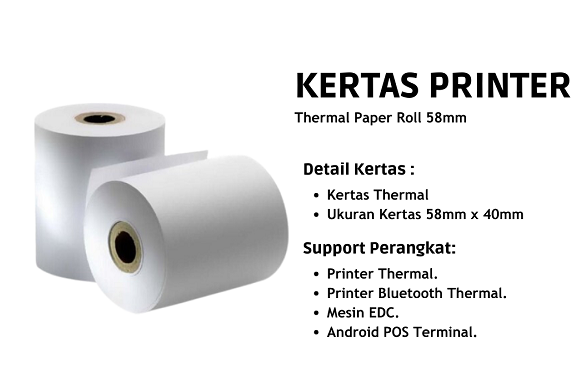 Best Kertas Thermal Paper 58x40mm Struk Kasir POS Isi 10 Buah | Lazada ...