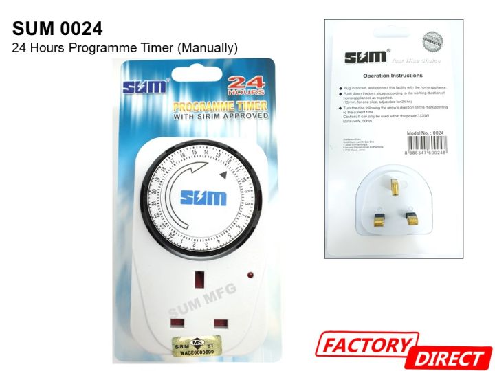 SUM 0024 - 24 Hours Programmer Timer With Sirim | Lazada