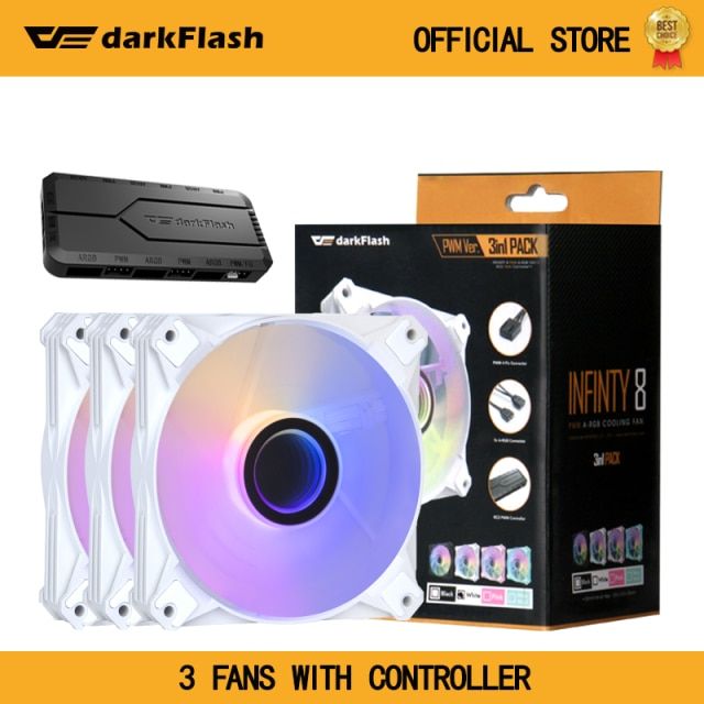 【Worth-Buy】 Darkflash 120mm Rgb Fan 4pin Pwm Argb Cooling Fan 3pin5v Aurora Effect Colorful ...