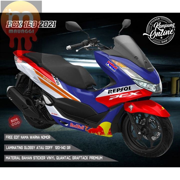 decal honda pcx 160 full motif repsol full body striping honda pcx 160 ...