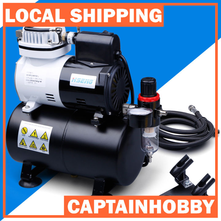 HSENG Pro AF186 Air Compressor Airbrush Kits W/ 1.5M Hose and 3L Tank ...
