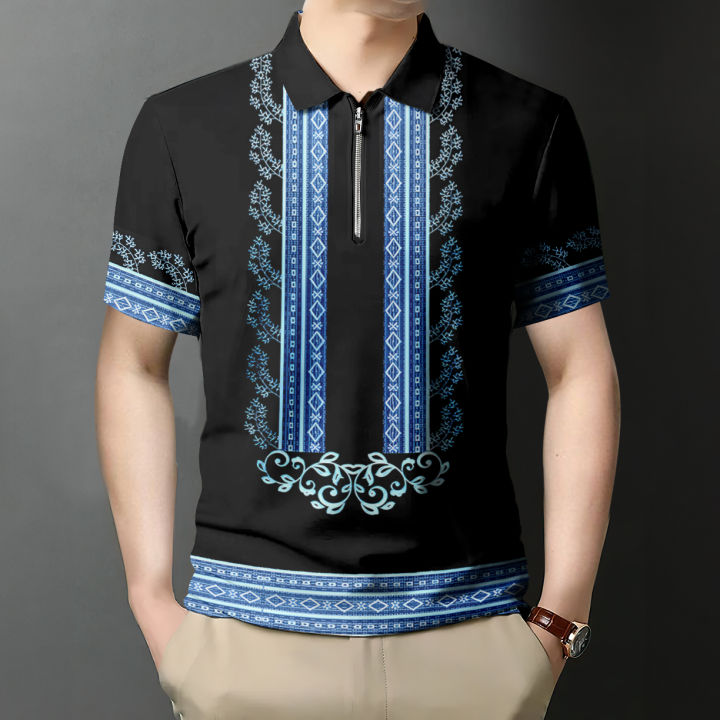 Asean Attire For Men Polo Shirts For Men Ethnic Print Shirt For Men ...