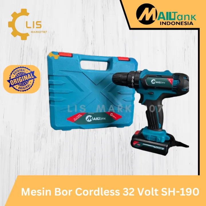 Impact Cordless Drill Bor Tembok Bor Baterai 32 Volt Mailtank SH-190 | Lazada Indonesia