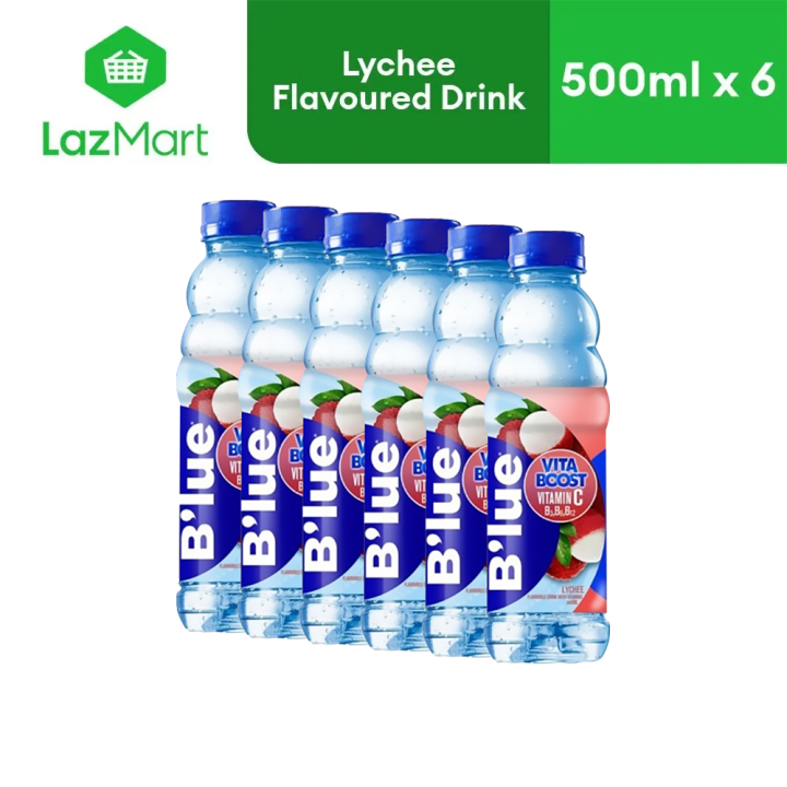 B'lue Water-Based Drink Lychee 500ml - Pack of 6 | Lazada PH