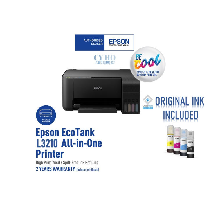 Epson EcoTank L3210 / L3250 (WIRELESS) All-in-One Ink Tank Printer With ...