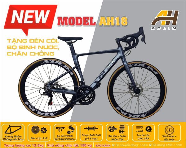 XE ĐẠP ROAD XDLIM AH18 - XE ĐẠP TAY CONG XDLIM AH18 - XE ĐẠP TAY ĐUA ...