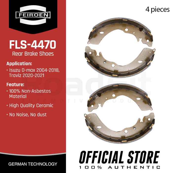 Roadfit FEIROEN FLS-4470 Rear Brake Shoes Isuzu D-max 04-18, Traviz 20 ...