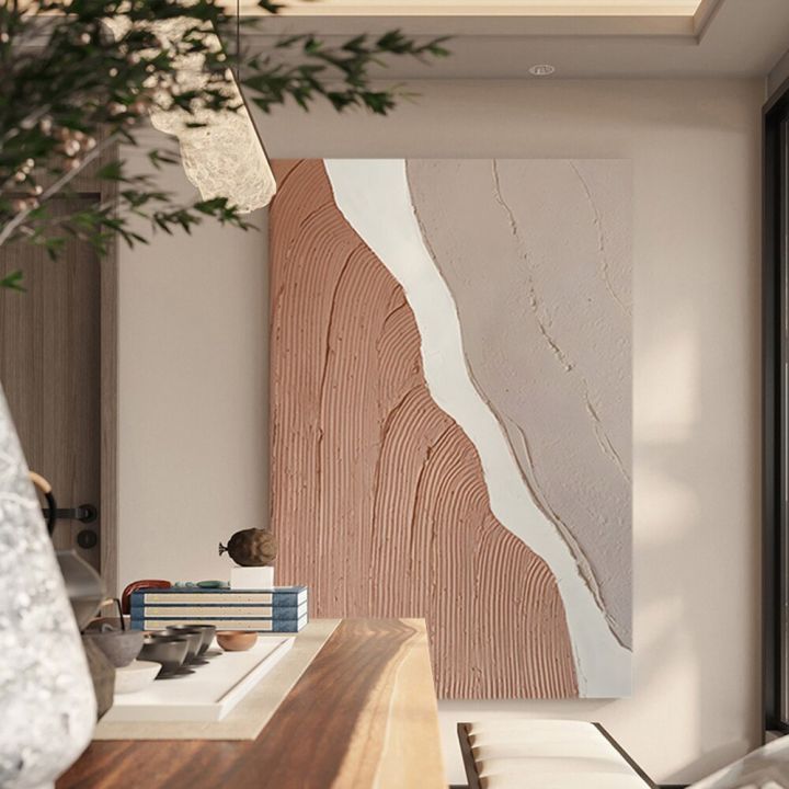 Ultra Modern Terracotta Abstract Painting with Texture Abstract Wall ...