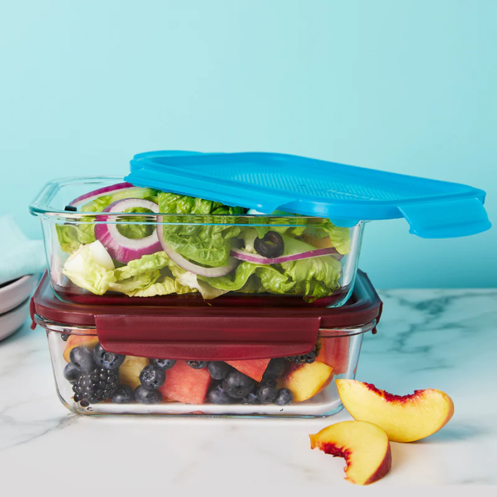 Tupperware Premia Glass Rectangular With Gift Box 1L / 1.5L - 1pc Choose Color with 1 set ...