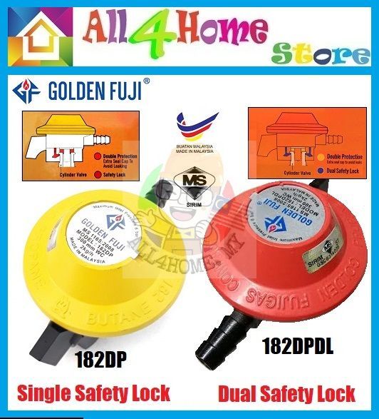 GOLDEN FUJI Low Pressure Gas Regulator with Double Protection , 182DP ...