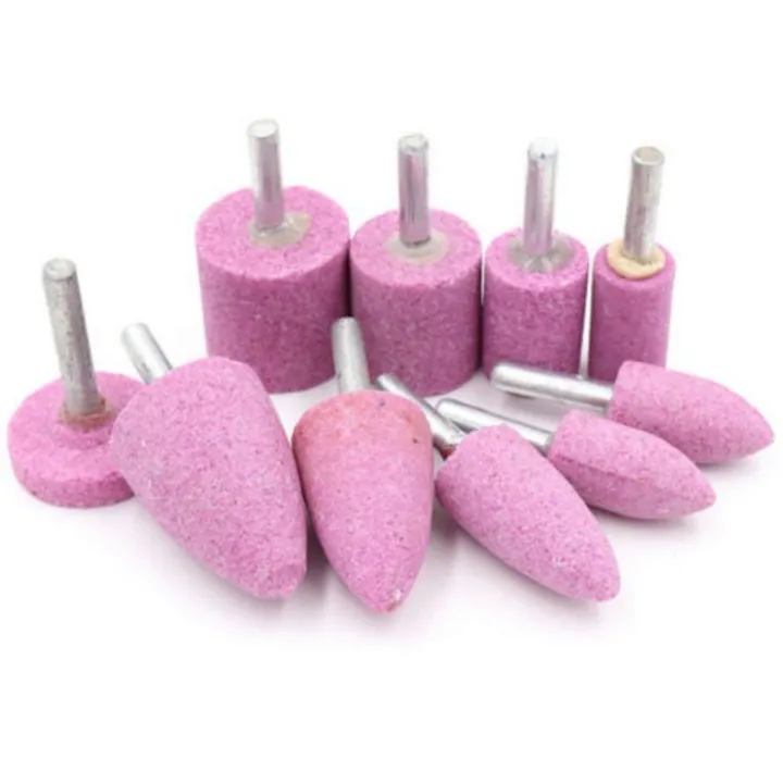 2 x Mounted Grinding Stone Point 16-40mm Abrasive Wheel 6mm Shank Drill ...