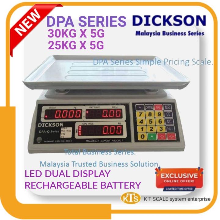 30KG/25KG DICKSON DIGITAL PRICING SCALE DPA SERIES | Lazada