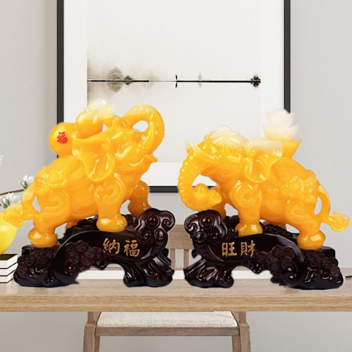 Fengshui Pair Of Elephant Elephant with Wu Lou Wulou and Elephant with ...