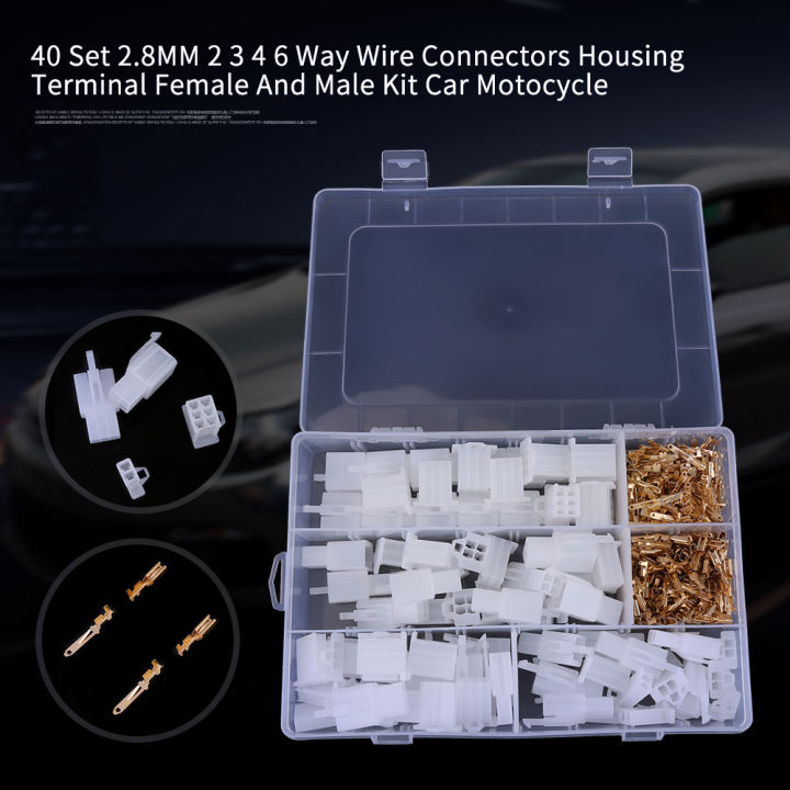 2.8MM 2 3 4 6 Way Wire Connectors Housing Terminal Kit Easy to Use Cars ...