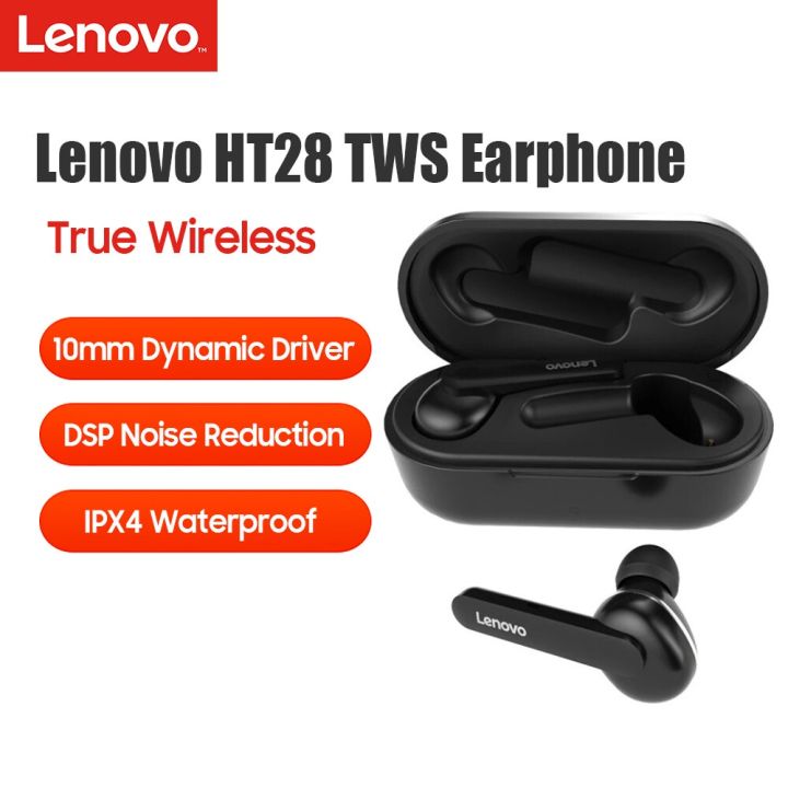 Lenovo HT28 True Wireless Stereo Earbuds (Black) | Lazada PH