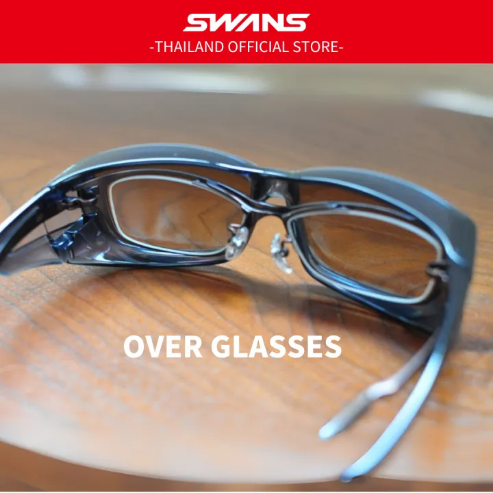 SWANS Overglasses แว่นคลอบแว่นสายตาสำหรับเล่นกีฬาหรือขับรถ แว่นตากันแดดนำเข้าจากญี่ปุ่น ใส่แล้ว ...