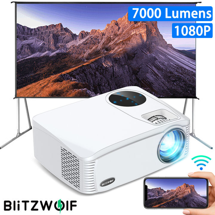 BlitzWolf BW-VP15 Native 1080P Wifi Projector 7000 Lumens Wireless Cast ...