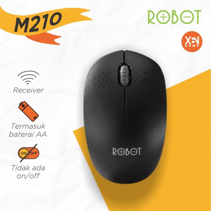 Mouse Wireless Robot M210 - Black | Lazada Indonesia