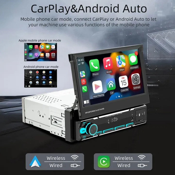 Head Unit Mobil 1 DIN Layar Sentuh HD ISO 7 Inch Koneksi Wireless dan ...
