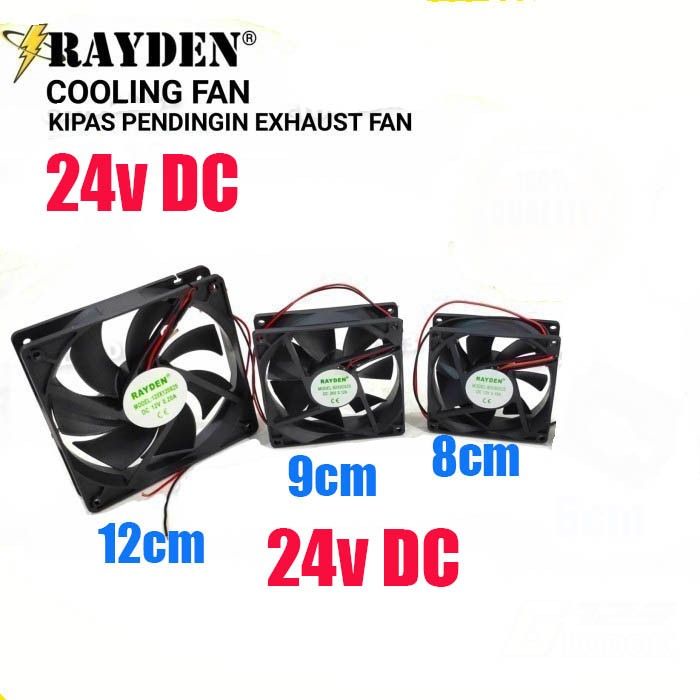 RAYDEN 24v Cooling Fan DC24V 8cm 9cm 12cm Exhaust Kipas Pendingin ...