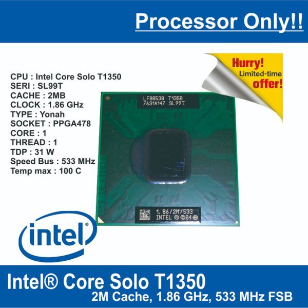 ET31 CPU-SOL-1 Processor Laptop Notebook Prosesor Intel Core Solo ...