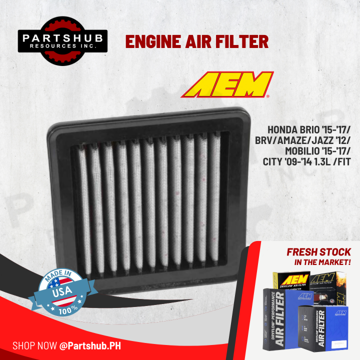 AEM DRYFLOW AIR FILTER 28-20422 (HONDA BRIO '15-'17,BRV,AMAZE '15-'17 ...