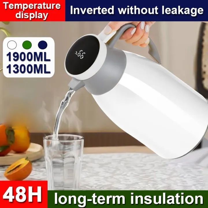 HHG Thermos for hot water 1900ML,48h heat preservation kettle ...