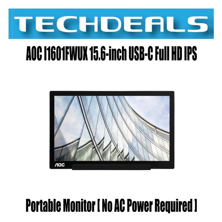 AOC I1601FWUX 15.6-inch USB-C Full HD IPS Portable Monitor [ No AC ...