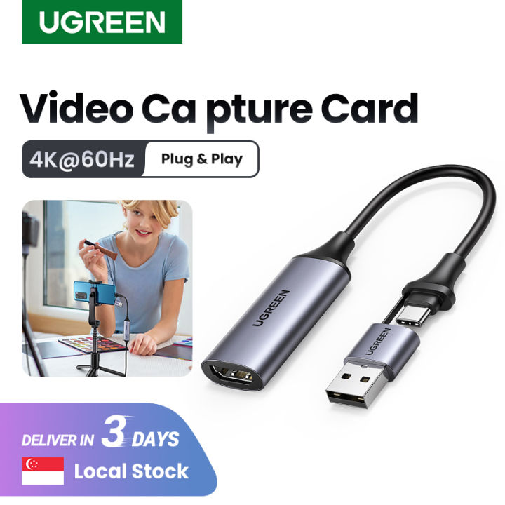 UGREEN Video Capture Card 4K HDMI to USB-A/USB-C HDMI Capture Card Full ...
