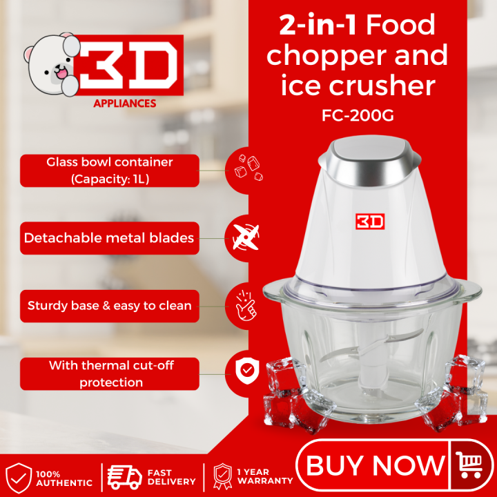 3D Electric Food Processor 1L Multifunctional Meat Grinder, Mixer ...