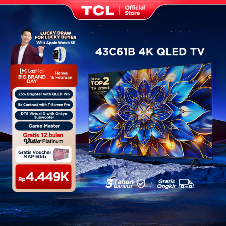 [Best Seller 4K QLED Google TV] TCL 43 inch C61B - T-Screen Pro - ONKYO ...