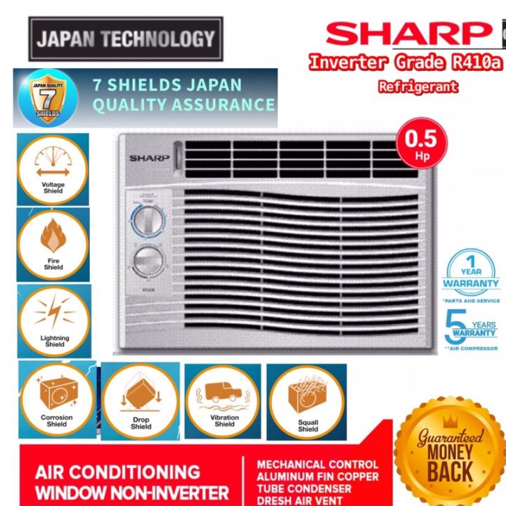 Sharp window type aircon 0.5Hp inverter grade refrigerant R32 | Lazada PH