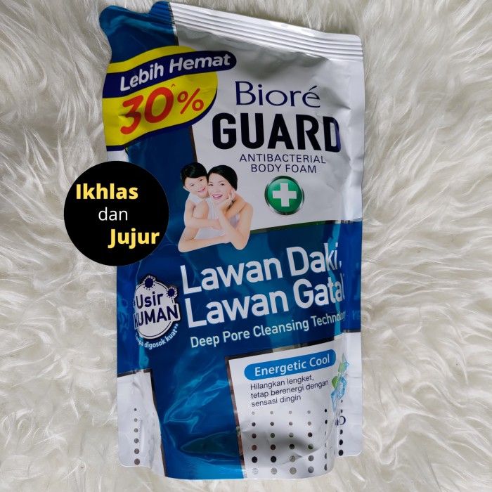 Biore Guard Energetic Cool 800 ml Antibacterial Body Foam Sabun Mandi ...