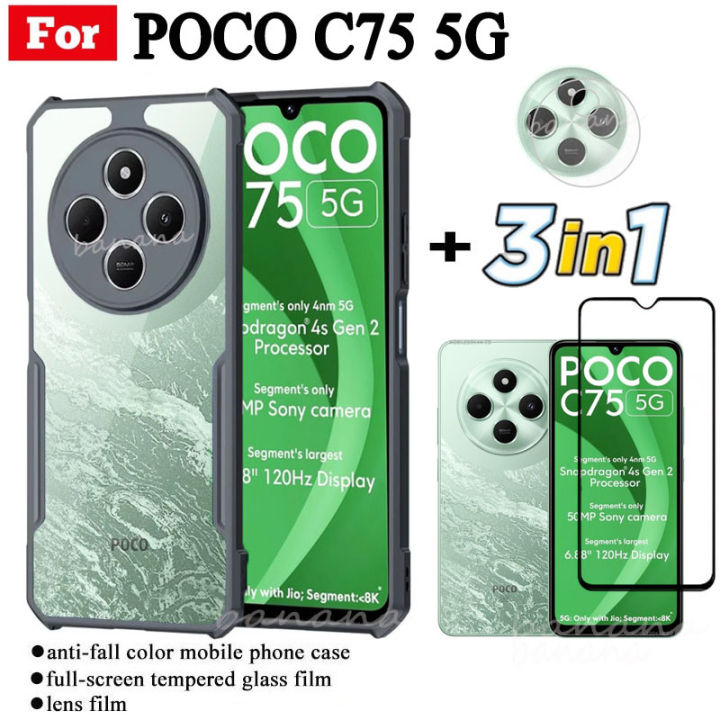 3 IN 1 Poco C75 5G Anti-fall Mobile Phone Case for Poco C75 C 75 ...