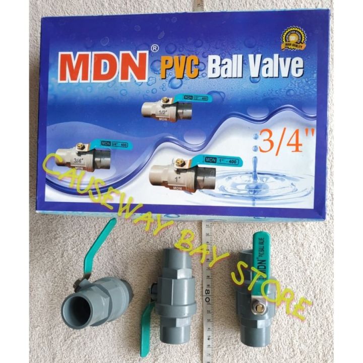 STOP KRAN /BALL VALVE PVC HANDLE BESI 3/4" MDN | Lazada Indonesia