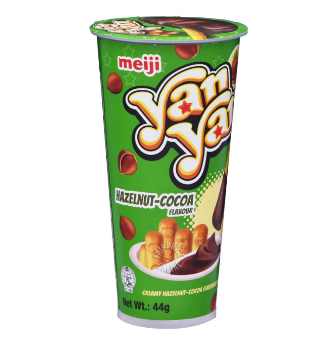 Bánh Que Yan Yan Meiji Chấm Kem Hạt Phỉ Hazelnut-Cacao Flavour (Ly 44g ...