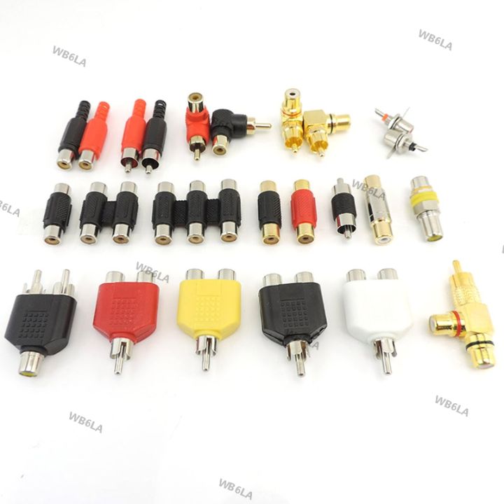 2pcs RCA Male female to 2rca 3rca male Female RCA Connector Splitter ...